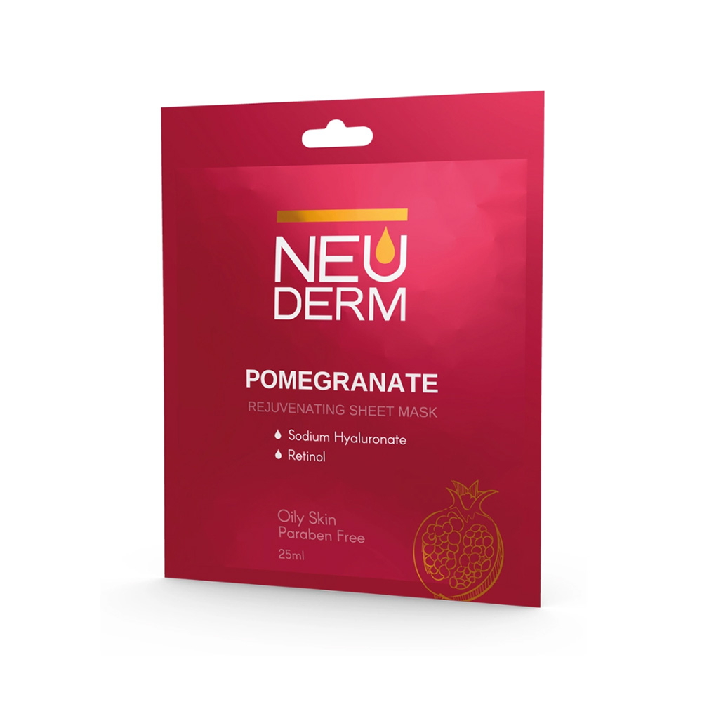ماسک صورت ورقه ای نئودرم حاوی عصاره انار | فروشگاه اینترنتی مدیاژ